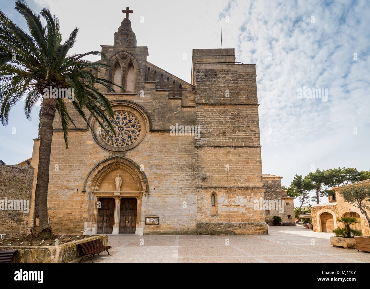 Alcudia, a medieval fortified town in Majorca (Mallorca). Balearic ...