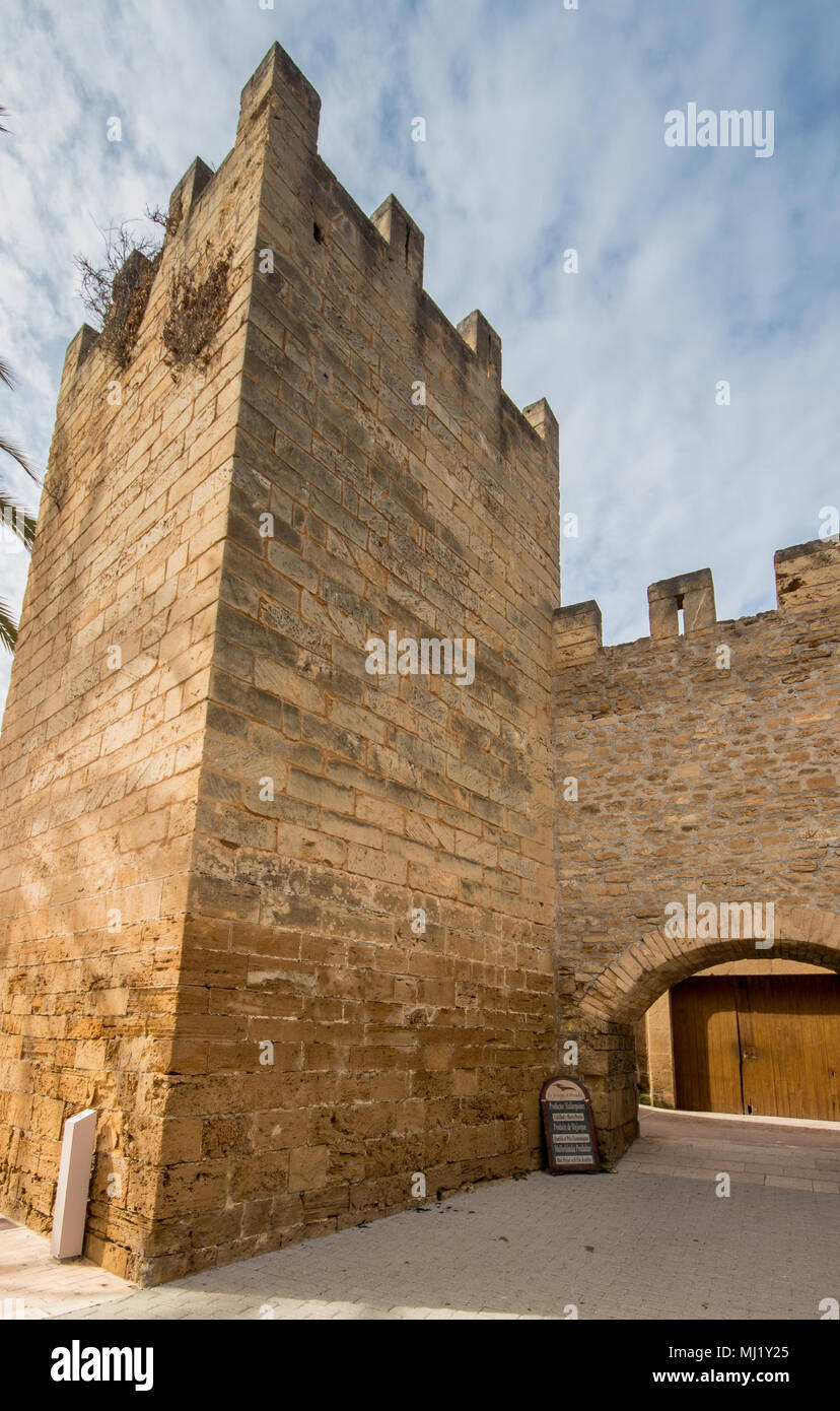 Alcudia, a medieval fortified town in Majorca (Mallorca). Balearic ...