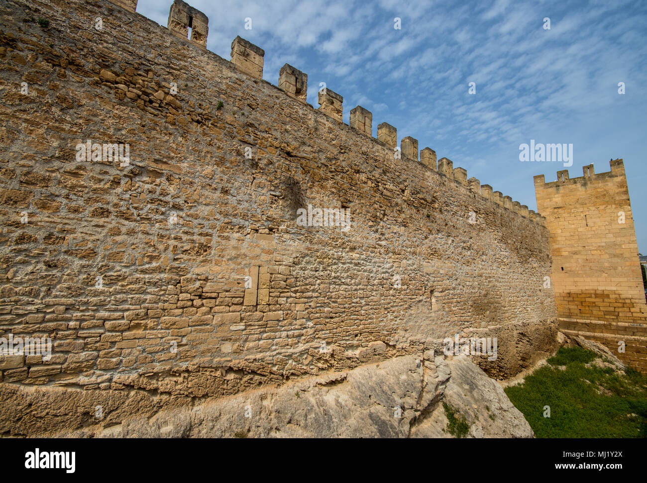 Alcudia, a medieval fortified town in Majorca (Mallorca). Balearic ...