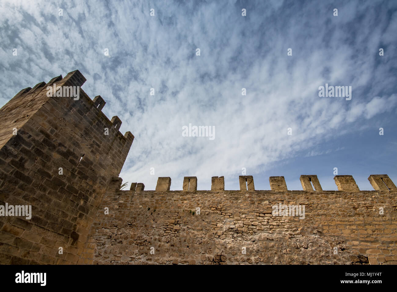 Alcudia, a medieval fortified town in Majorca (Mallorca). Balearic ...
