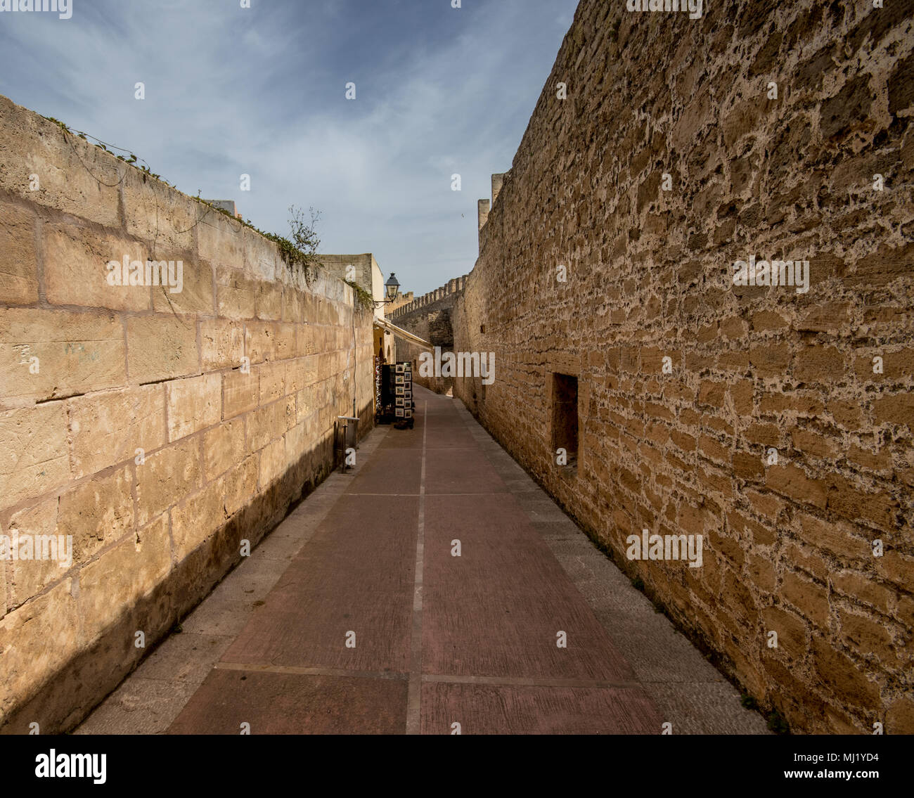 Alcudia, a medieval fortified town in Majorca (Mallorca). Balearic ...