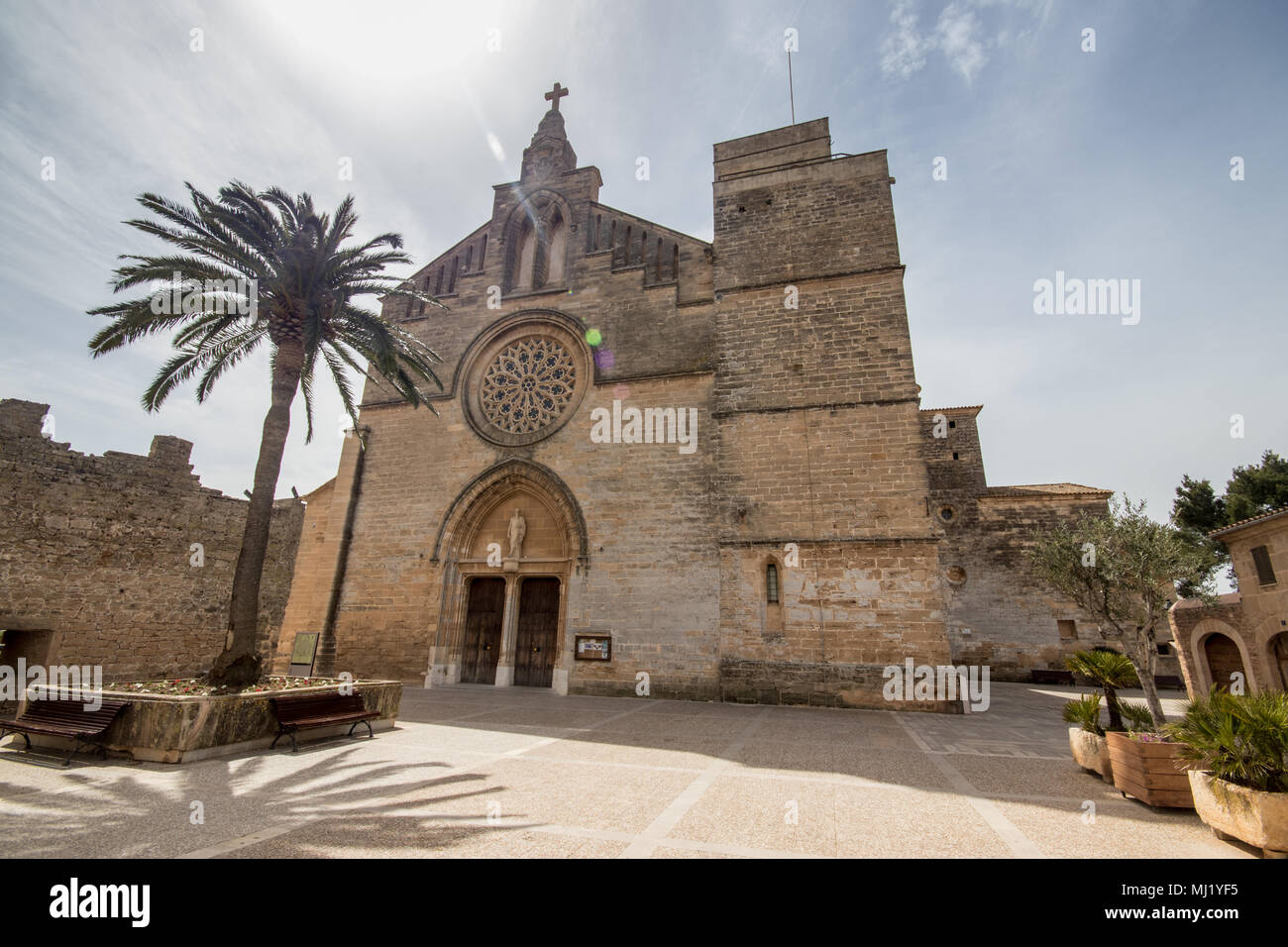 Alcudia, a medieval fortified town in Majorca (Mallorca). Balearic ...