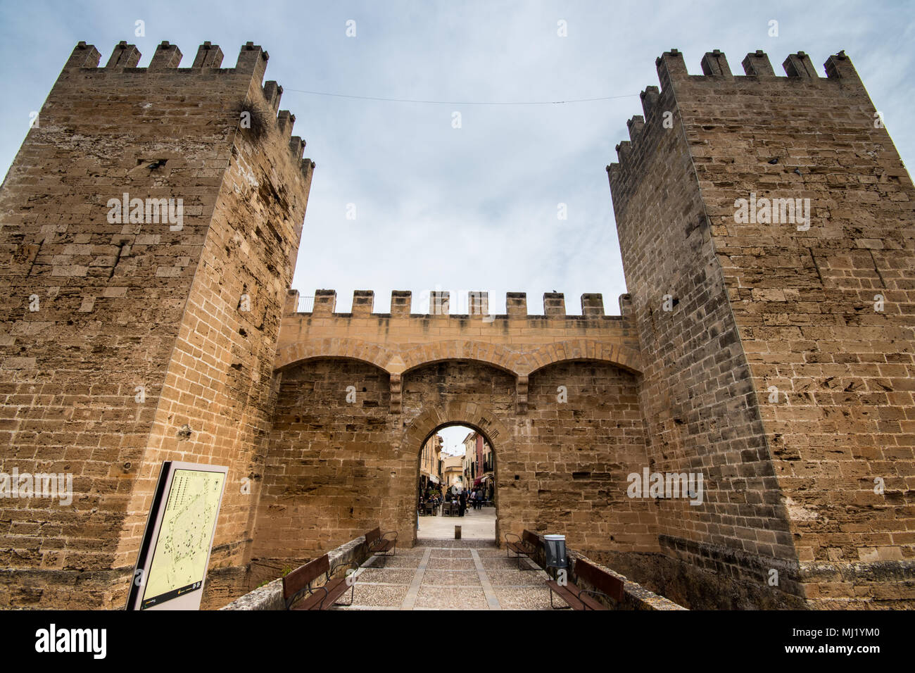 Alcudia, a medieval fortified town in Majorca (Mallorca). Balearic ...