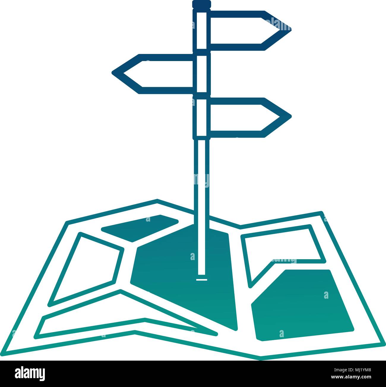 paper map guide with arrows sign vector illustration design Stock ...