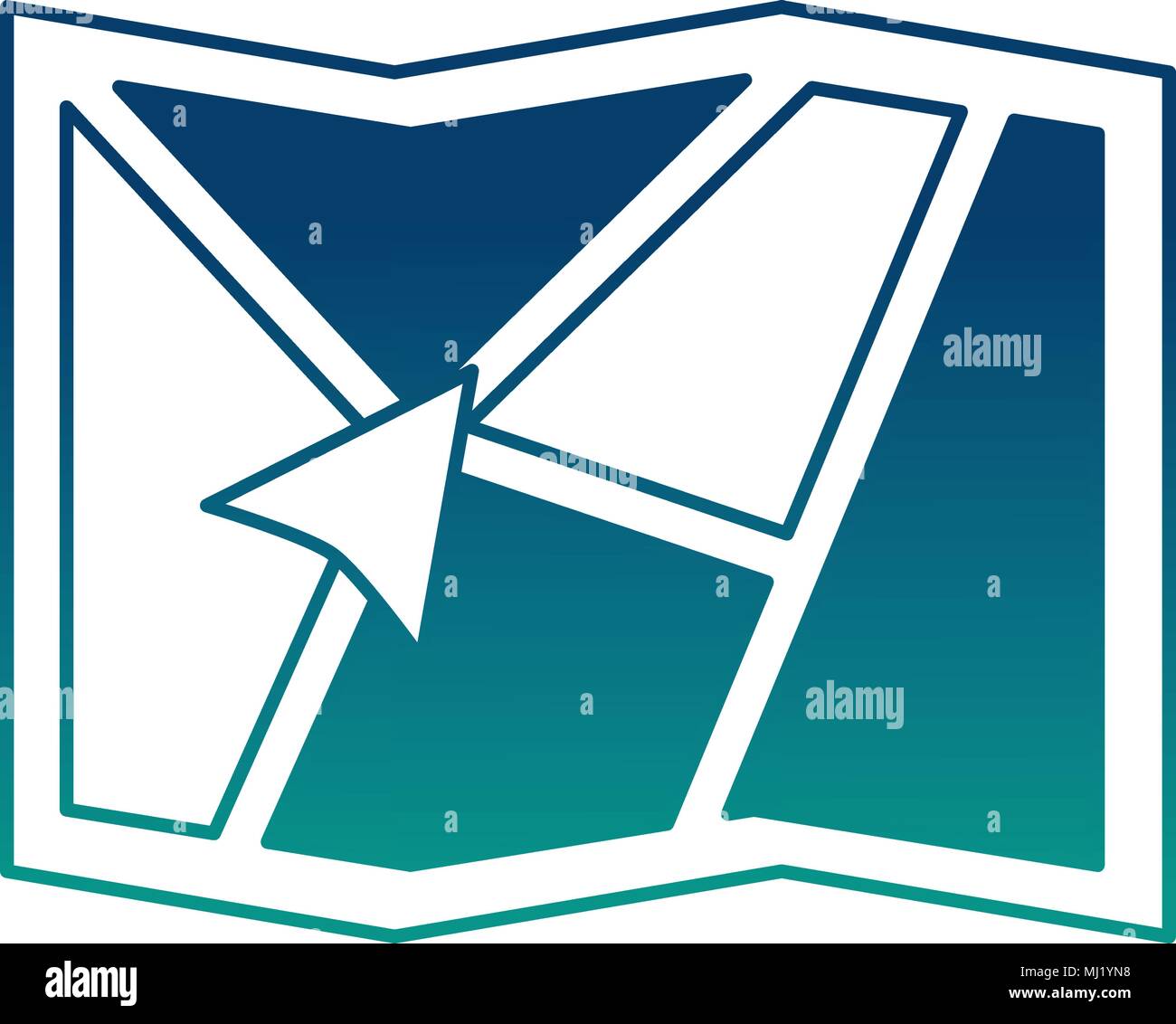 paper map guide with arrow vector illustration design Stock Vector ...