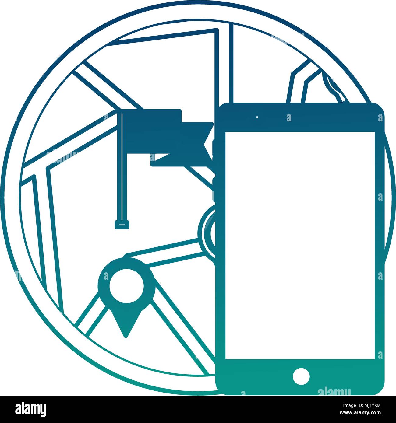 smartphone with zoom gps application vector illustration design Stock ...