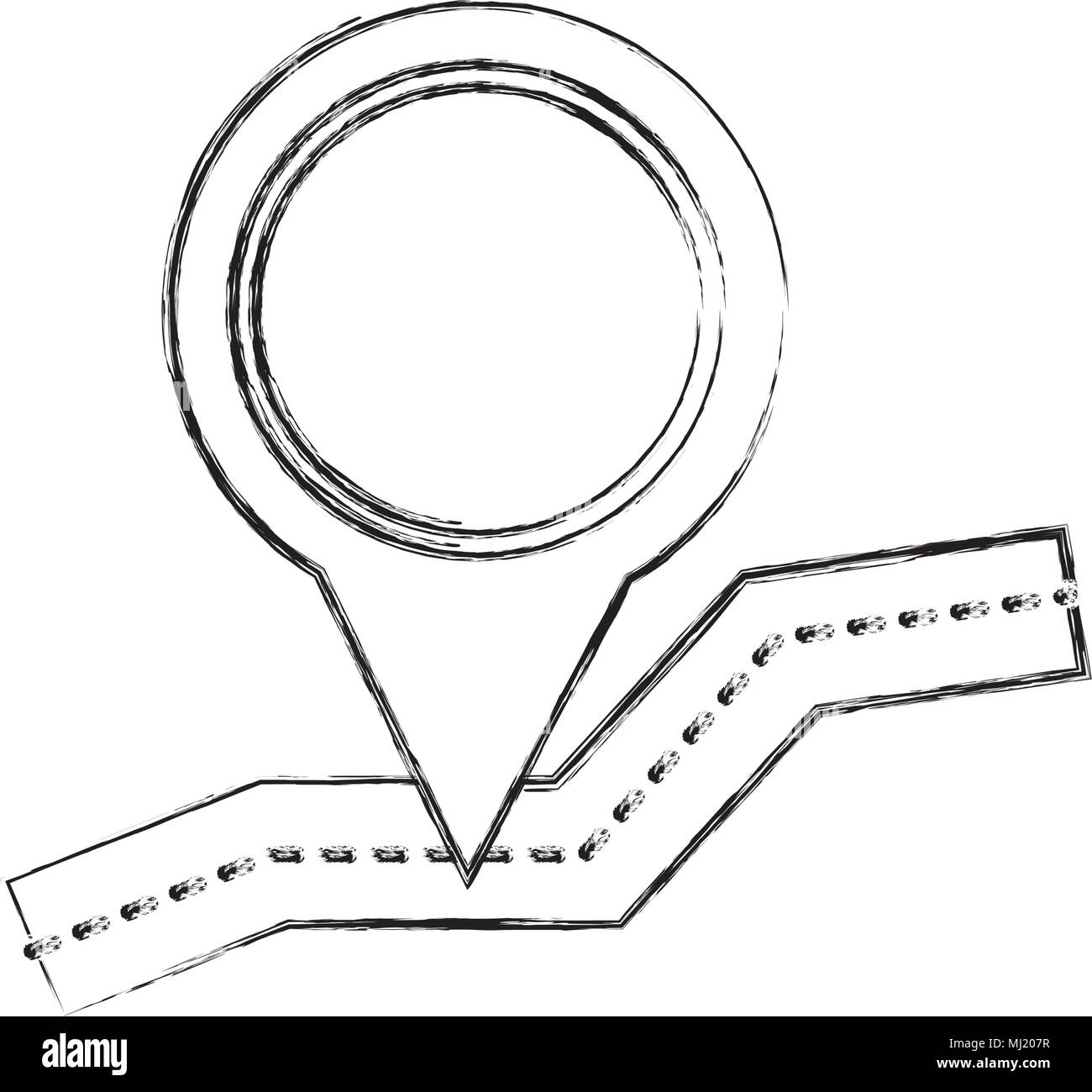 gps navigation street pointer map image vector illustration sketch ...
