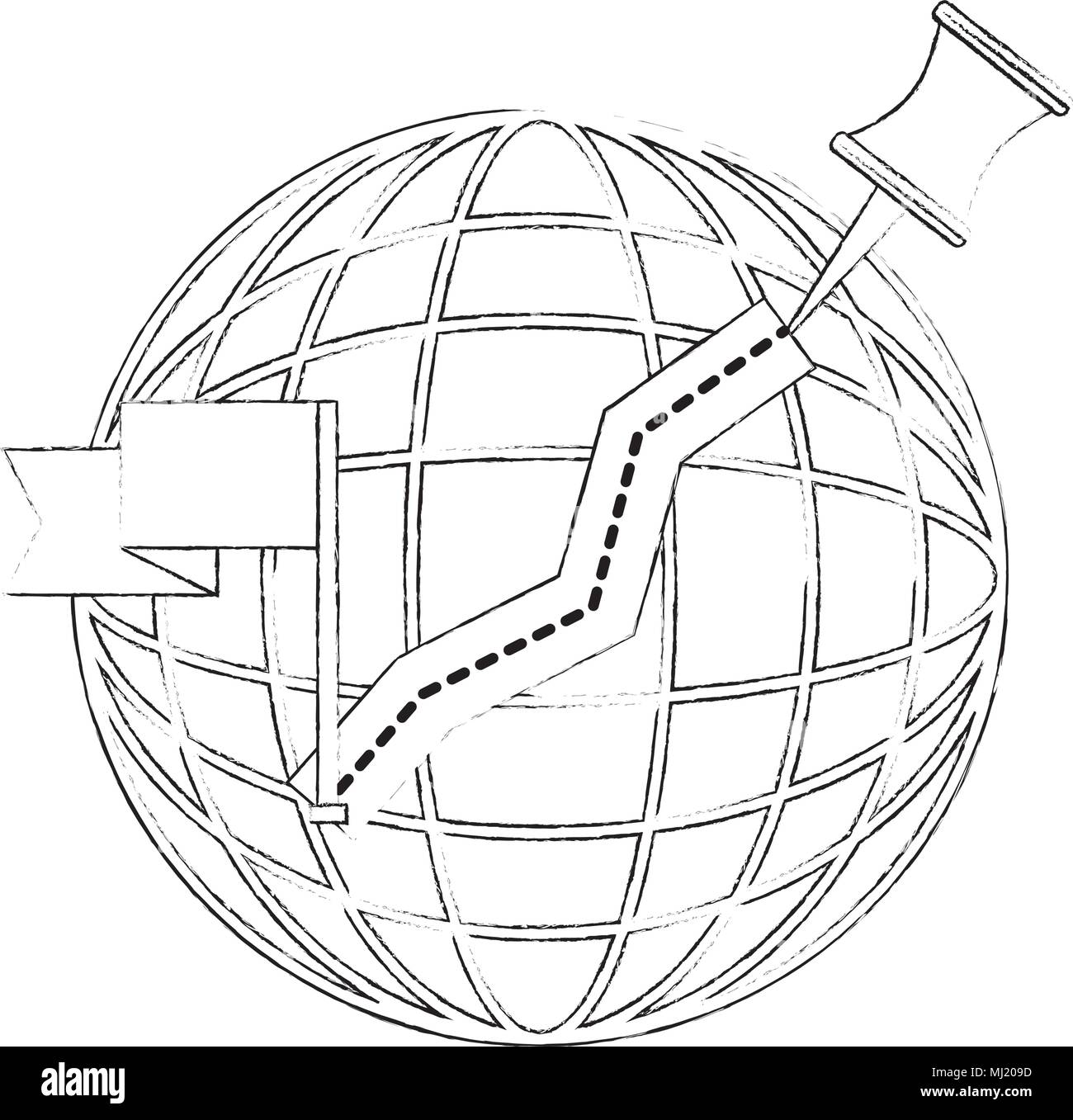gps navigation world cartography flag pin map vector illustration ...