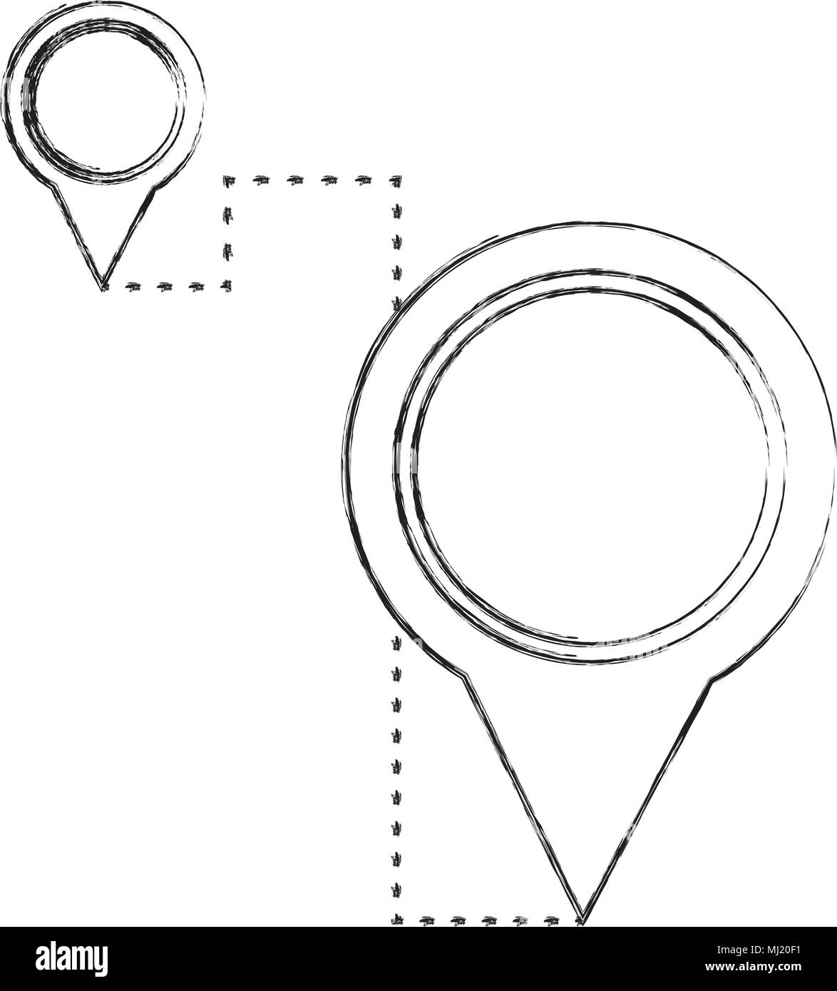 gps navigation pointers pin track displayed vector illustration sketch Stock Vector Image & Art ...