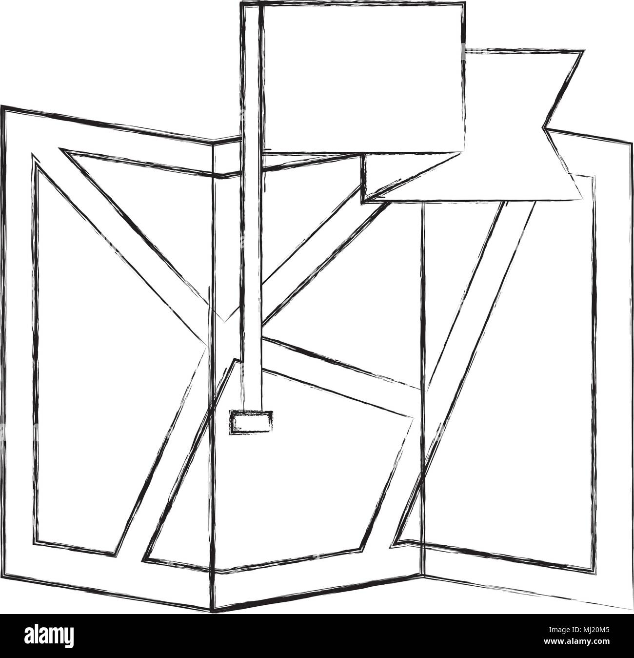 gps navigation folded map pin flag vector illustration sketch Stock Vector Image & Art - Alamy