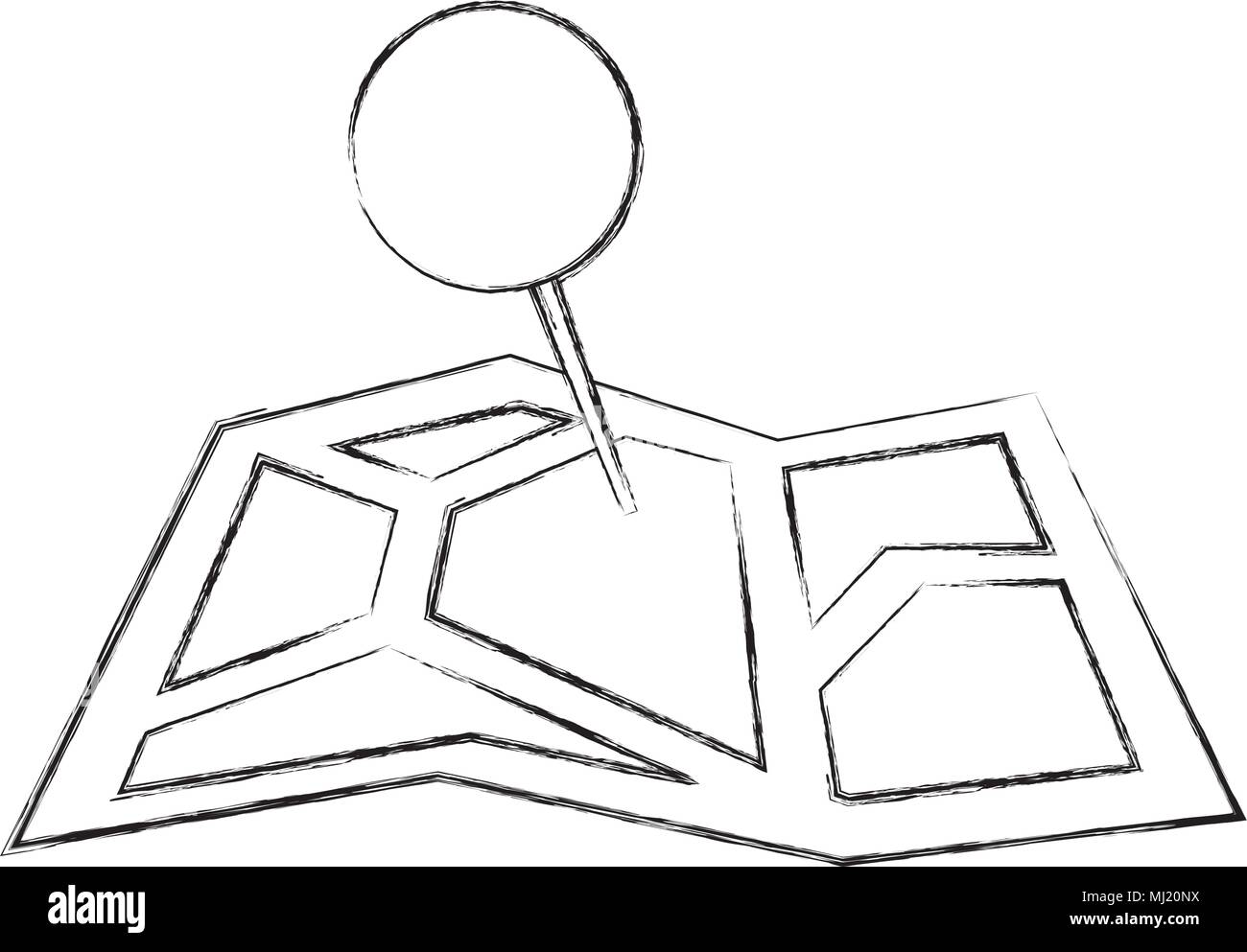 gps navigation map pin destination app concept vector illustration ...