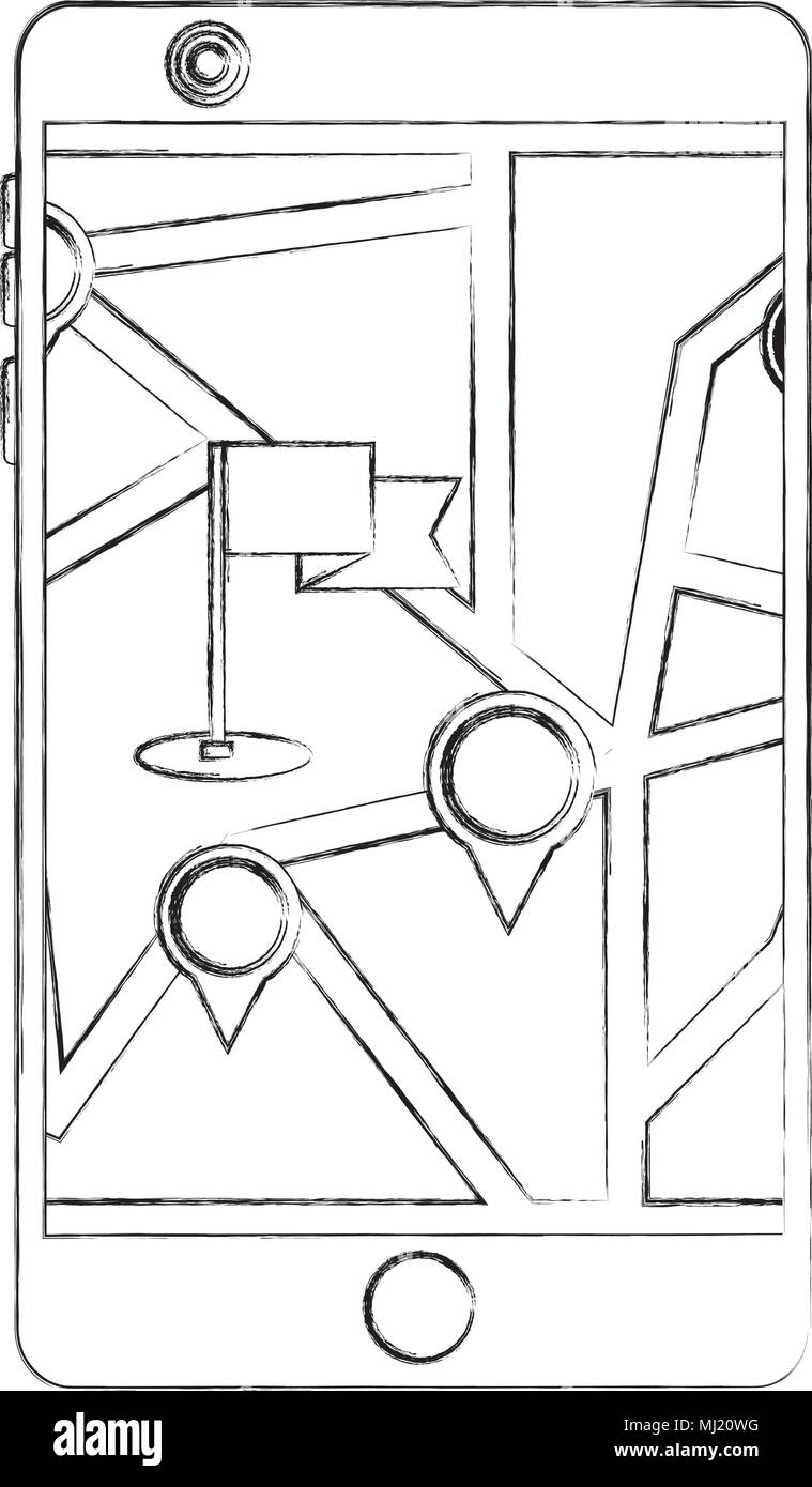 gps navigation mobile application technology modern vector illustration ...