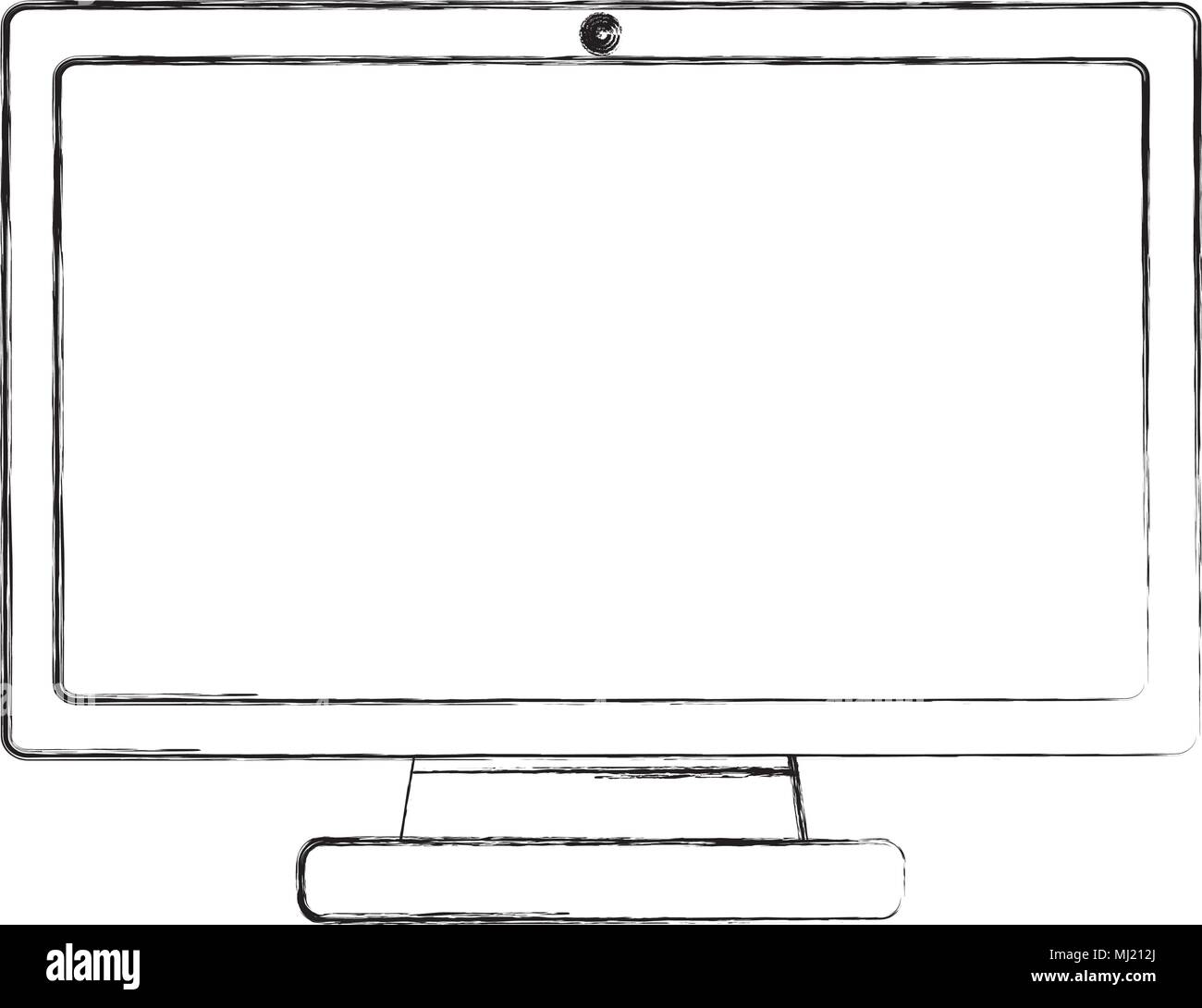 monitor computer device wireless technology vector illustration sketch ...