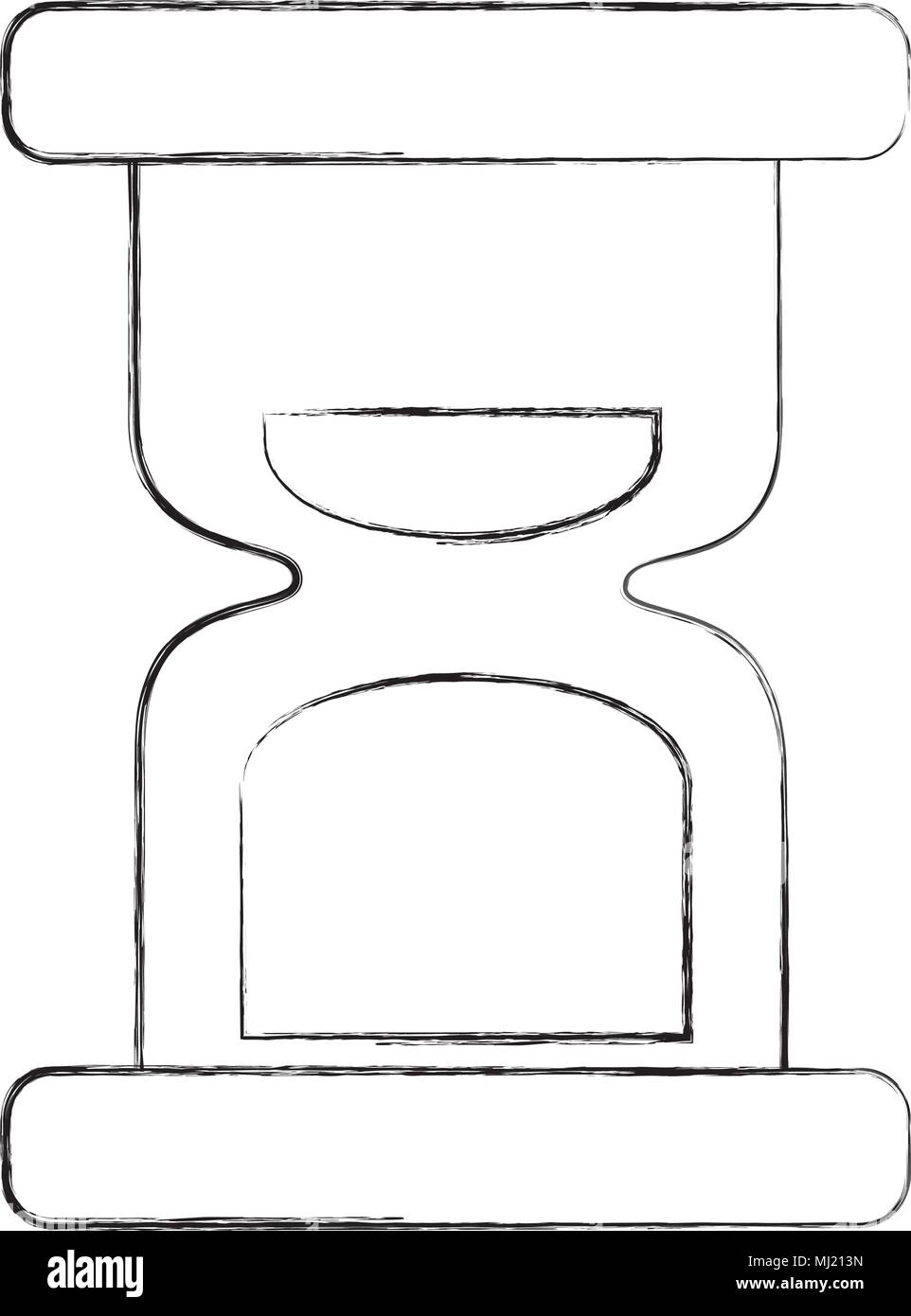 hour glass clock time image vector illustration sketch Stock Vector ...