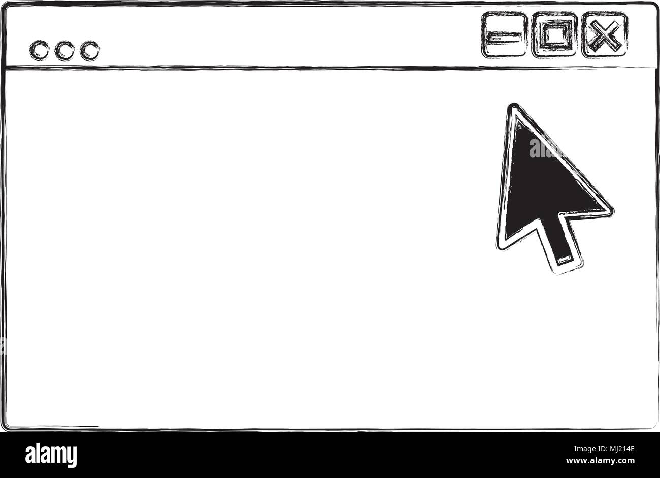 web site page internet cursor arrow vector illustration sketch Stock ...