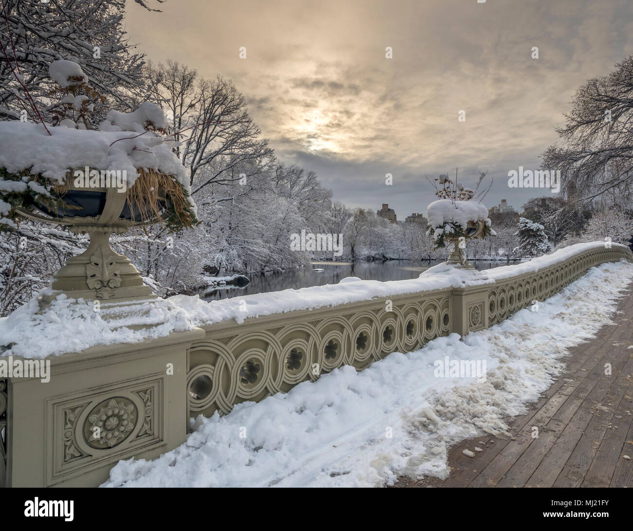 The Bow Bridge is a cast iron bridge located in Central Park, New York ...