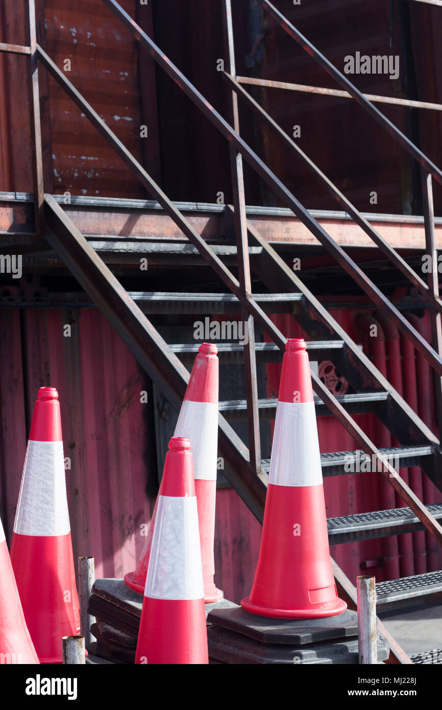 Fire station firefighter training equipment Traffic cones bollards used ...