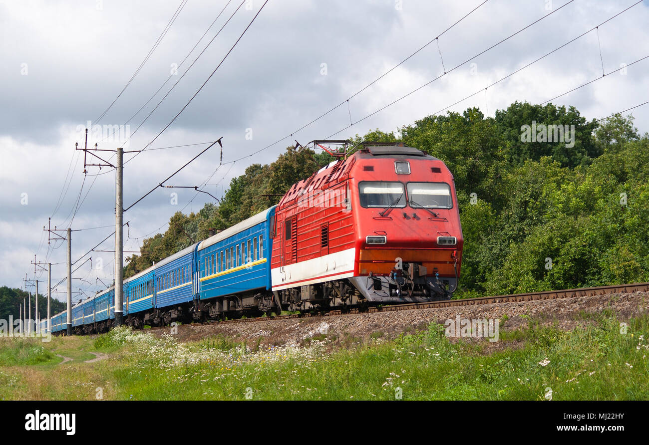Ukrainian passenger train Stock Photo - Alamy