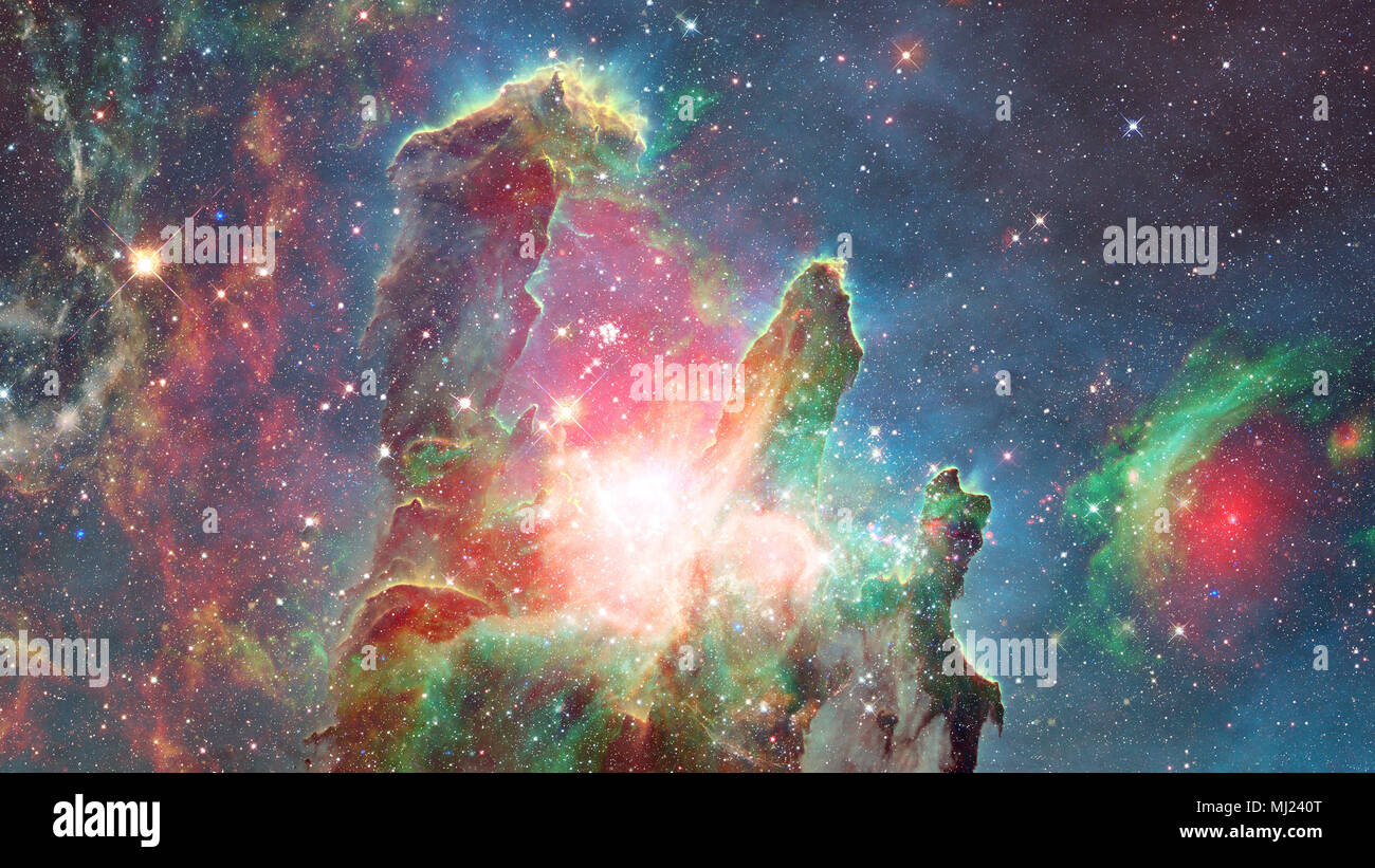 Stars, dust and gas nebula in a far galaxy. Elements of this image ...