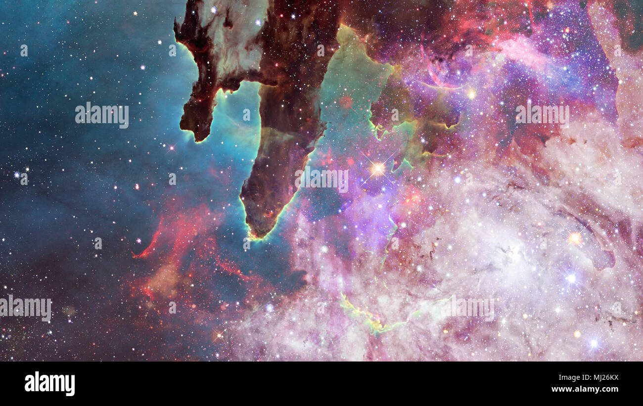 Abstract scientific background - galaxy and nebula in space. Elements ...