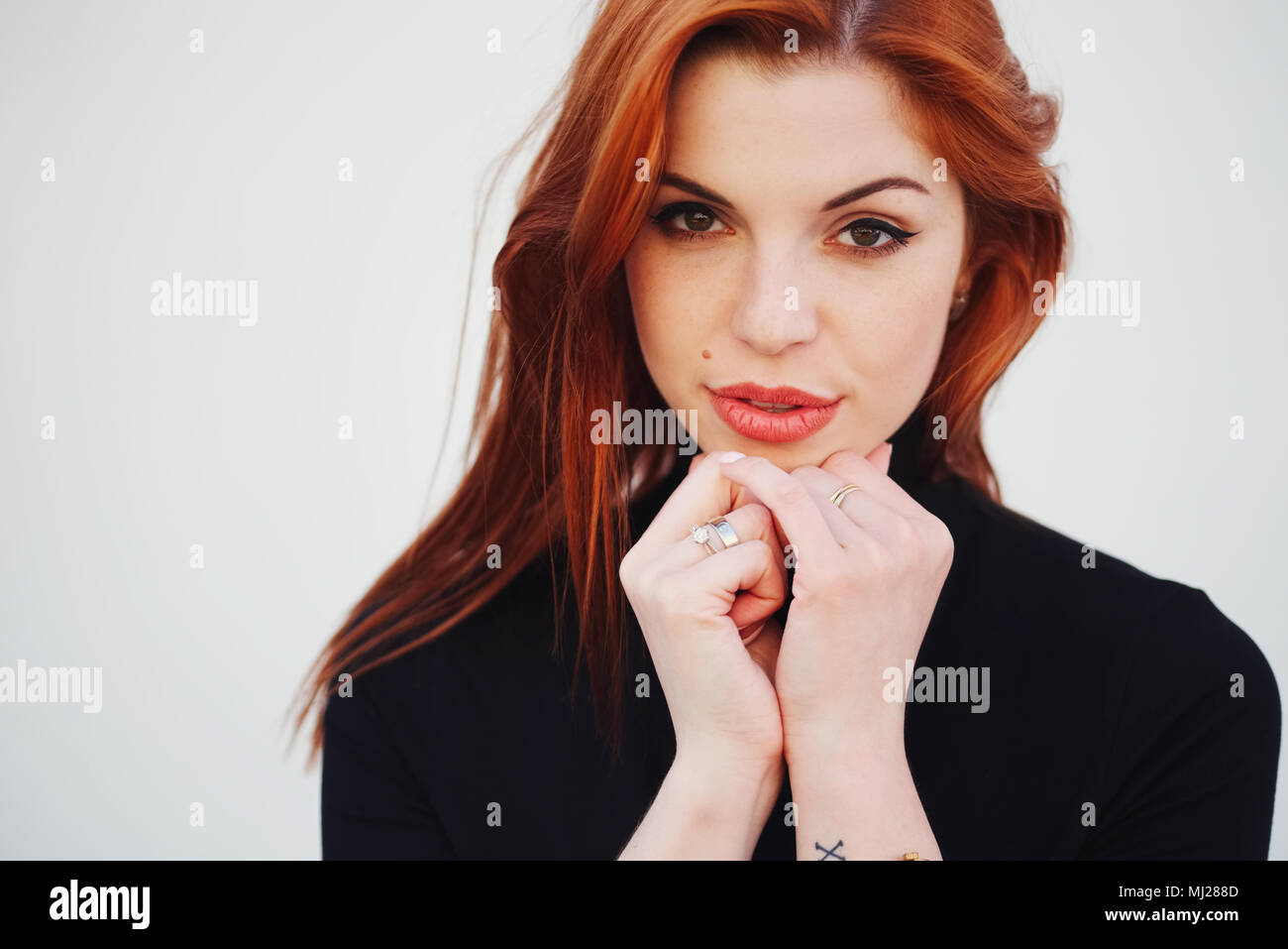 sensual red haired beautiful girl Stock Photo - Alamy