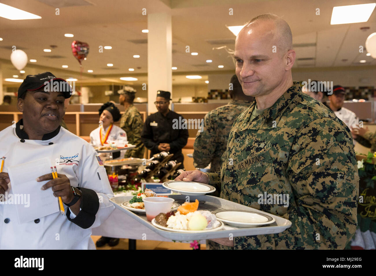Sgt. Maj. Charles Metzger, right, sergeant major, Marine Corps ...
