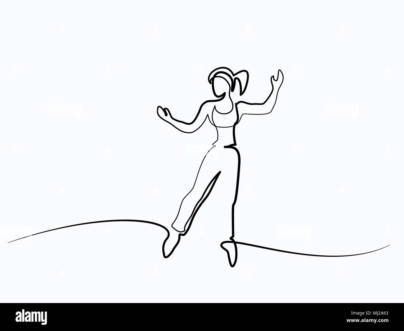 Woman jumping in white Stock Vector Images - Alamy