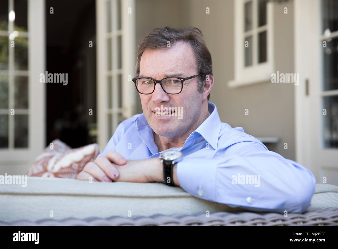 Author Andrew Morton at home in Los Angeles, California Stock Photo - Alamy