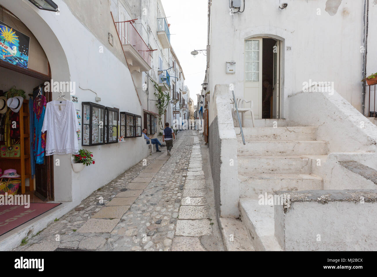 PESCHICI, ITALY - APRIL 29, 2018 - Peschici is a little picturesque ...