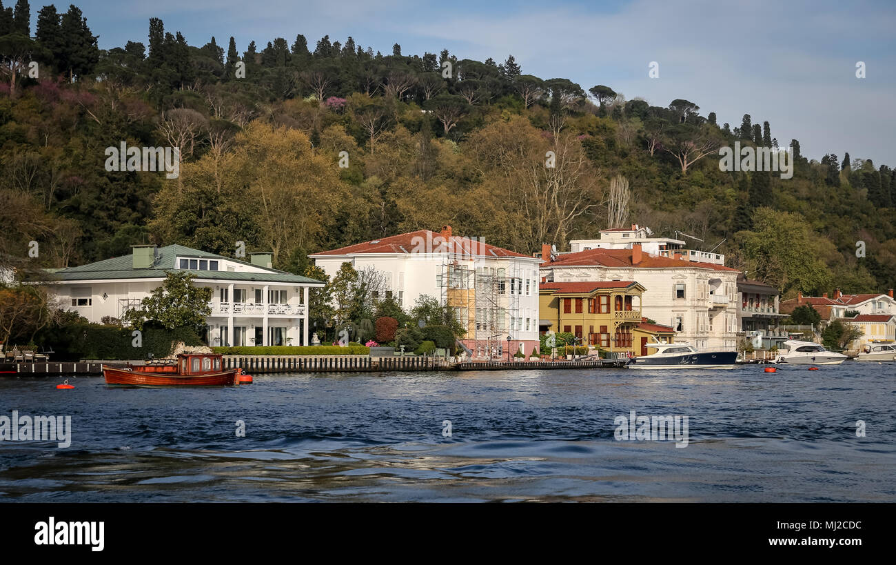 Buildings in Bosphorus Strait Side of Istanbul City, Turkey Stock Photo ...