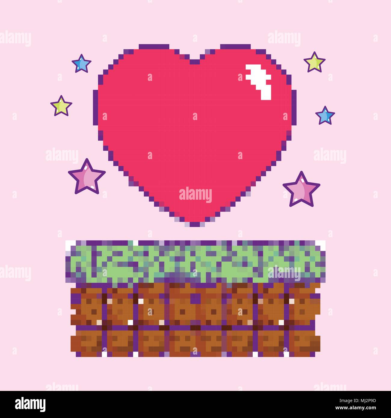 Video game heart pixelated icon hi-res stock photography and images - Alamy