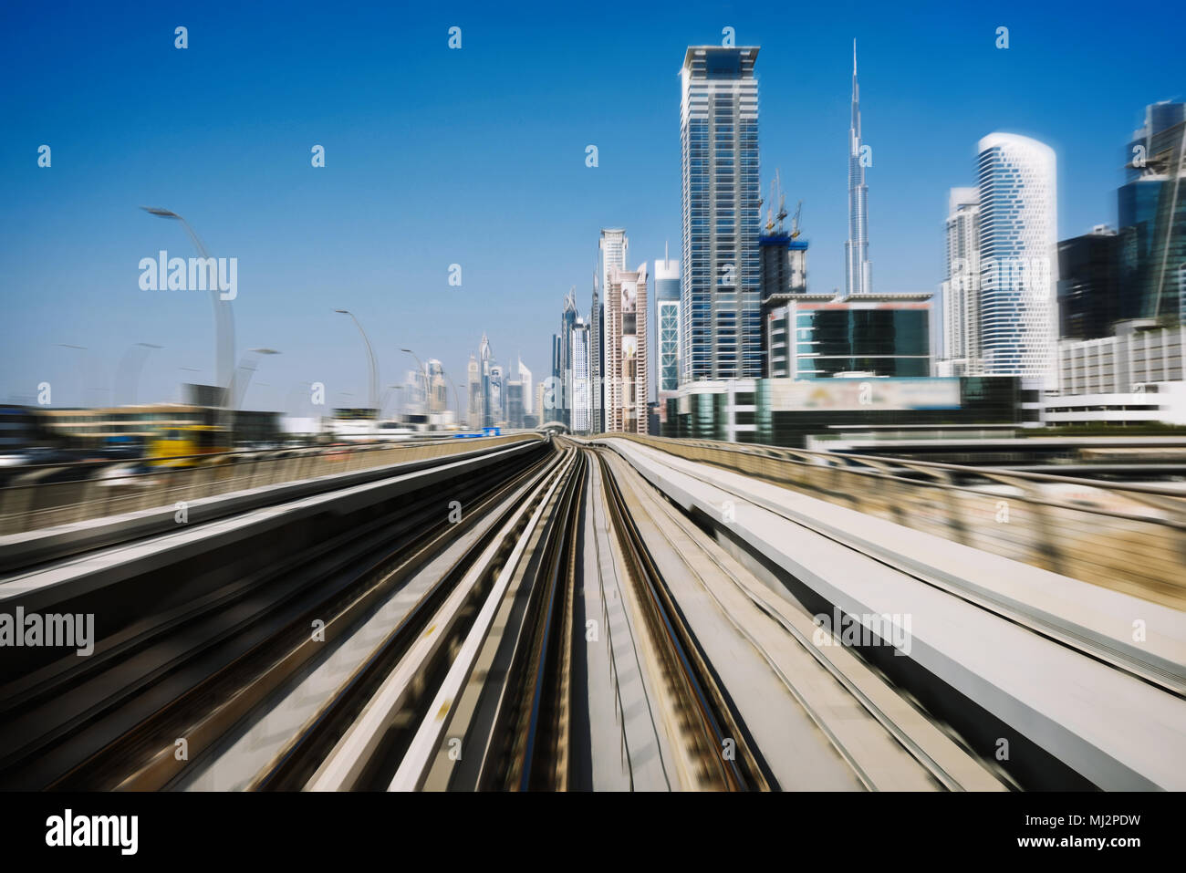 Dubai's light rail station Stock Photo - Alamy
