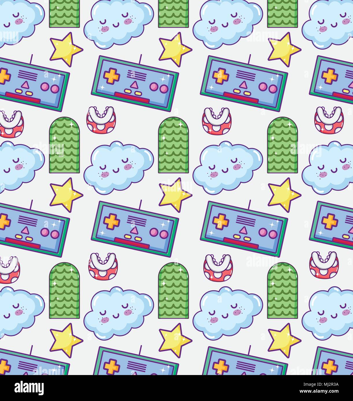 Videogame cartoons pattern background Stock Vector Image & Art - Alamy