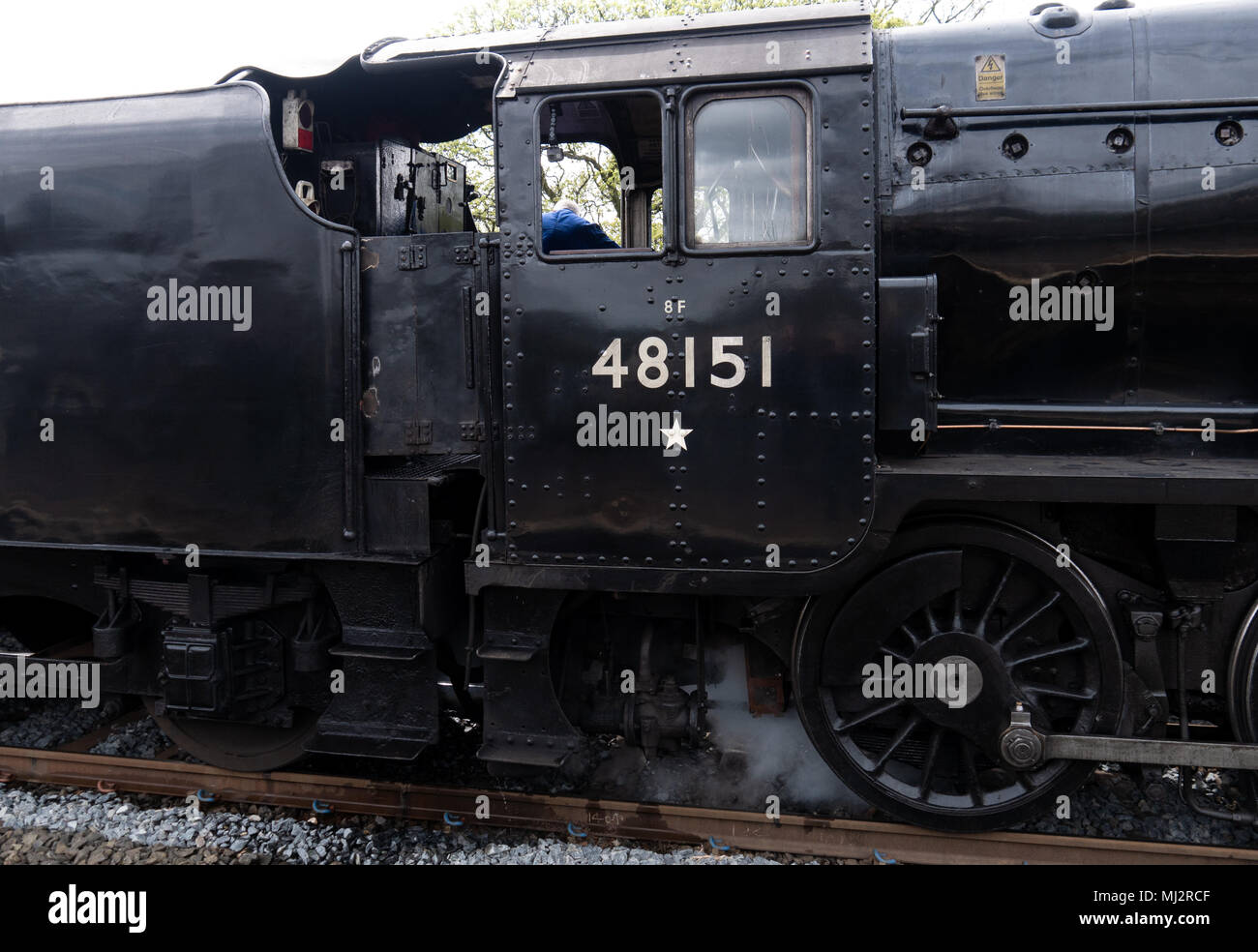 Cab of the steam train, The Dalesman, 48151, Carnforth to Carlisle West ...
