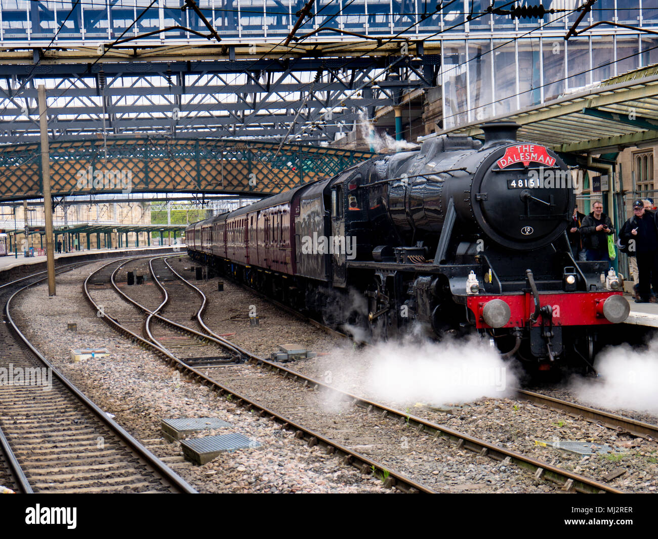 Steam train, The Dalesman, 48151, Carnforth to Carlisle West Coast line ...