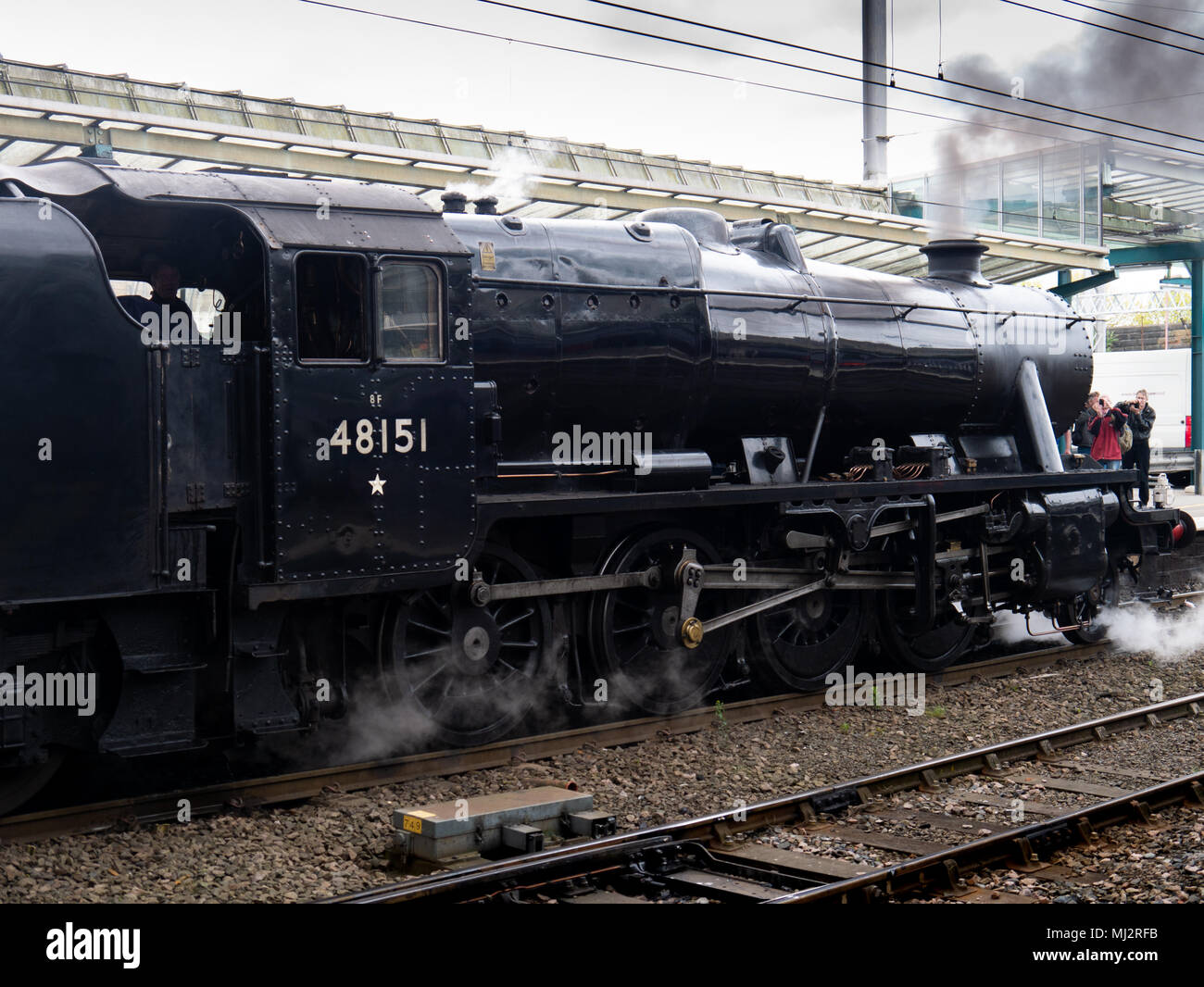 Steam train, The Dalesman, 48151, Carnforth to Carlisle West Coast line ...