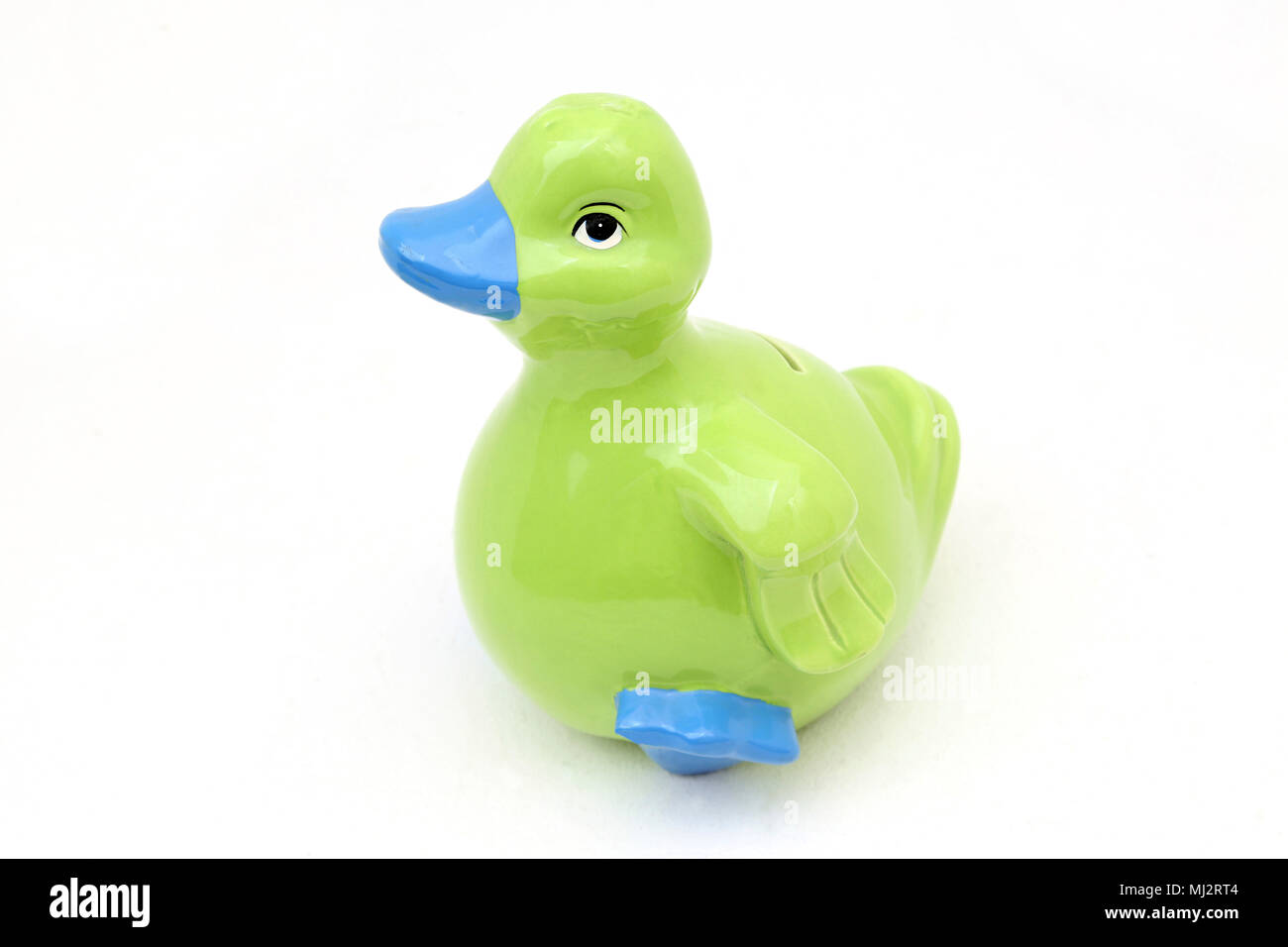 Green and Blue Porcelain Money Box in the Shape of A Duck Stock Photo ...