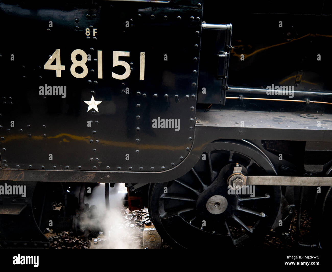 Cab of the steam train, The Dalesman, 48151, Carnforth to Carlisle West ...