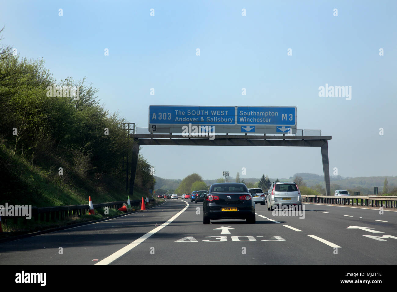 Road signs motorway junction sign hi-res stock photography and images ...