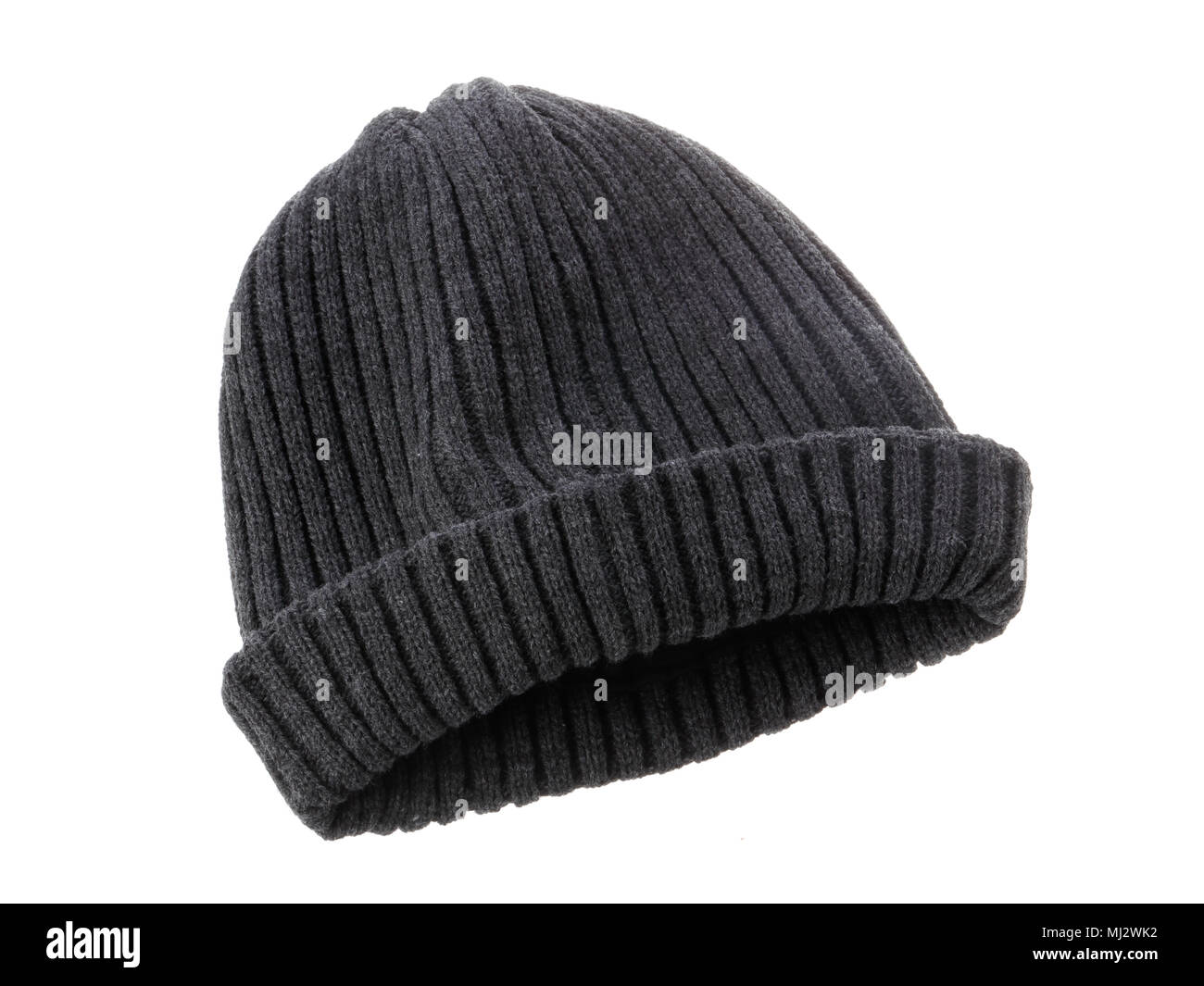 A gray beanie isolated on white background Stock Photo - Alamy