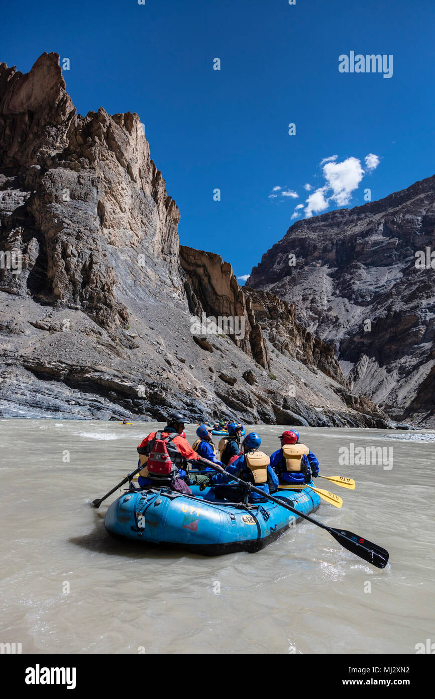 River rafting down the ZANSKAR RIVER GORGE considered the Grand Canyon ...