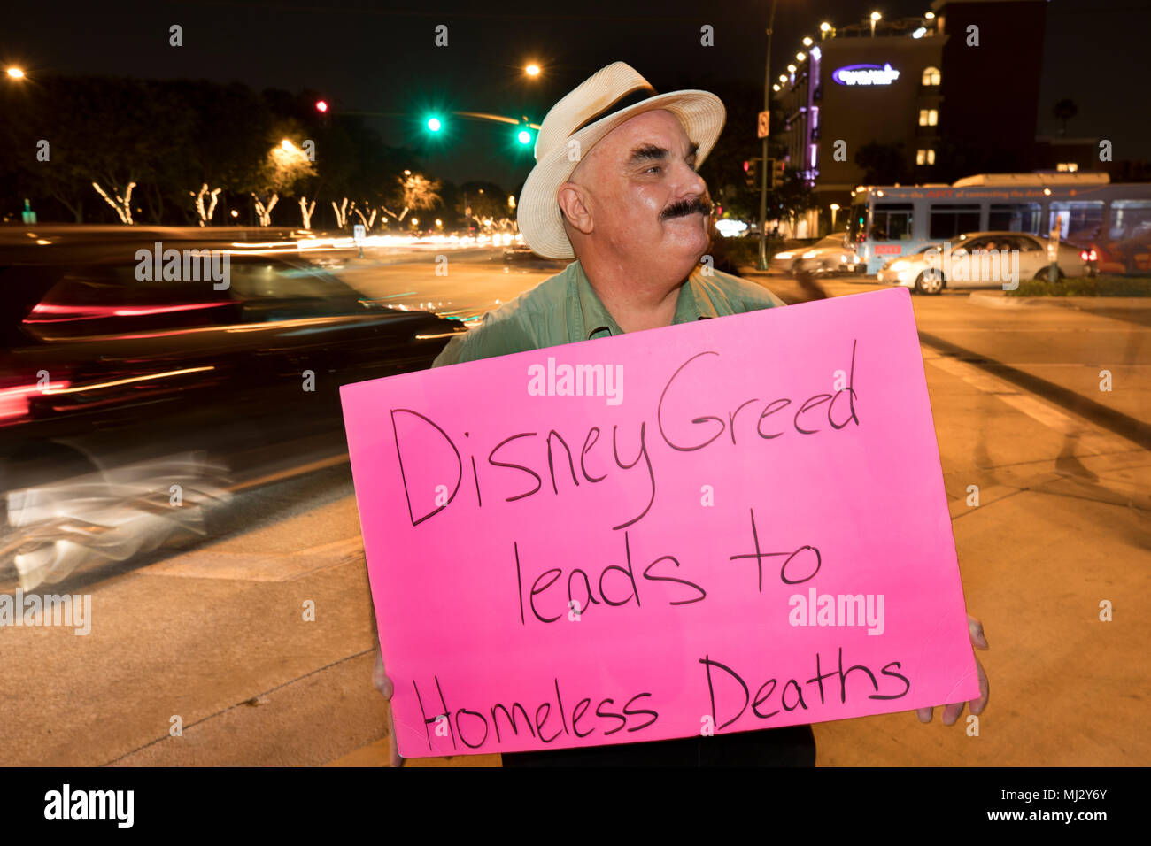 Protesters at the Disney Homelessness Protest in Anaheim CA Stock Photo ...