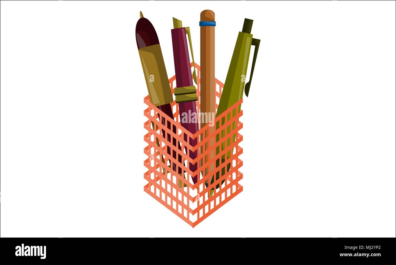 Pencil Pen Design Template Isolated Vector Stock Vector Image & Art - Alamy