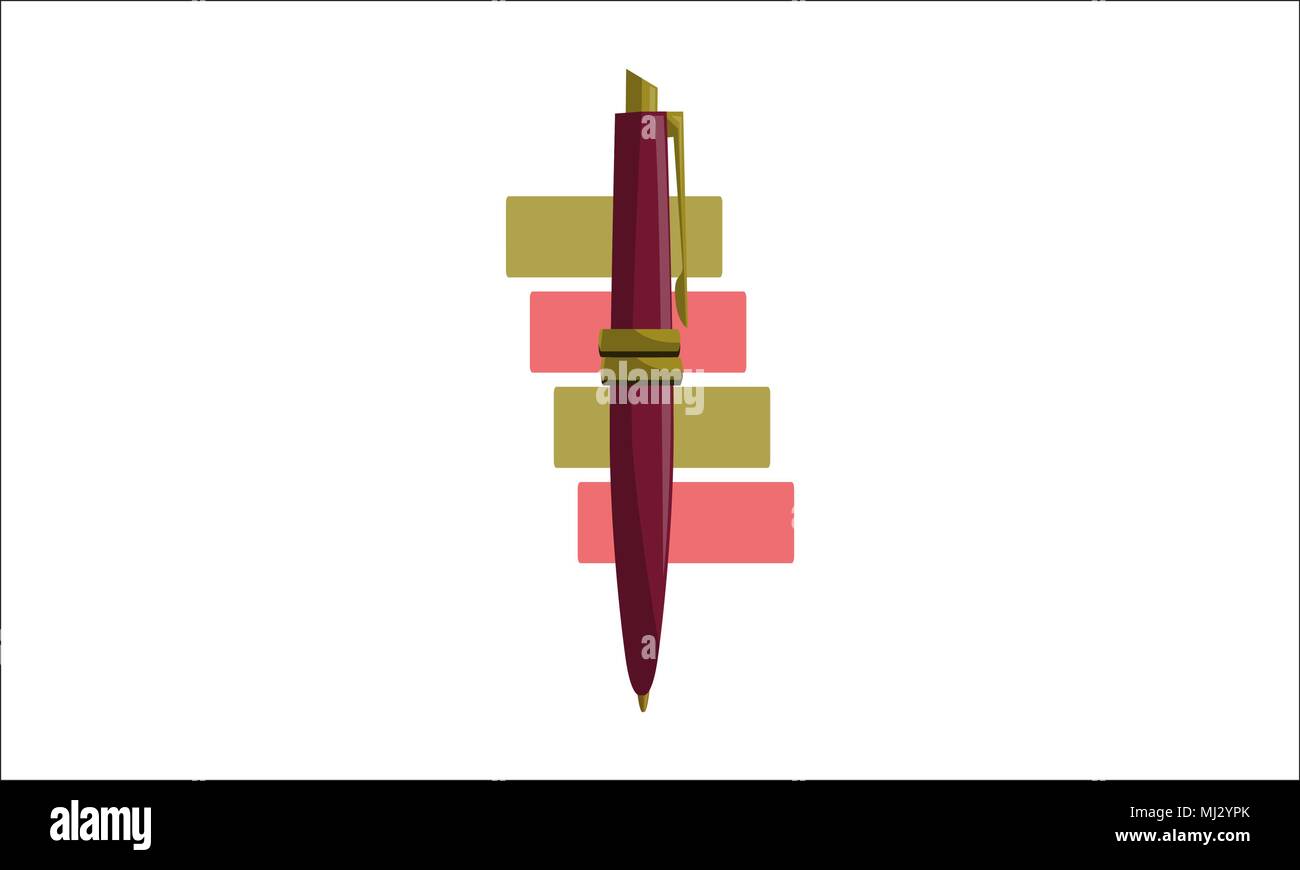 Pencil Pen Design Template Isolated Vector Stock Vector Image & Art - Alamy