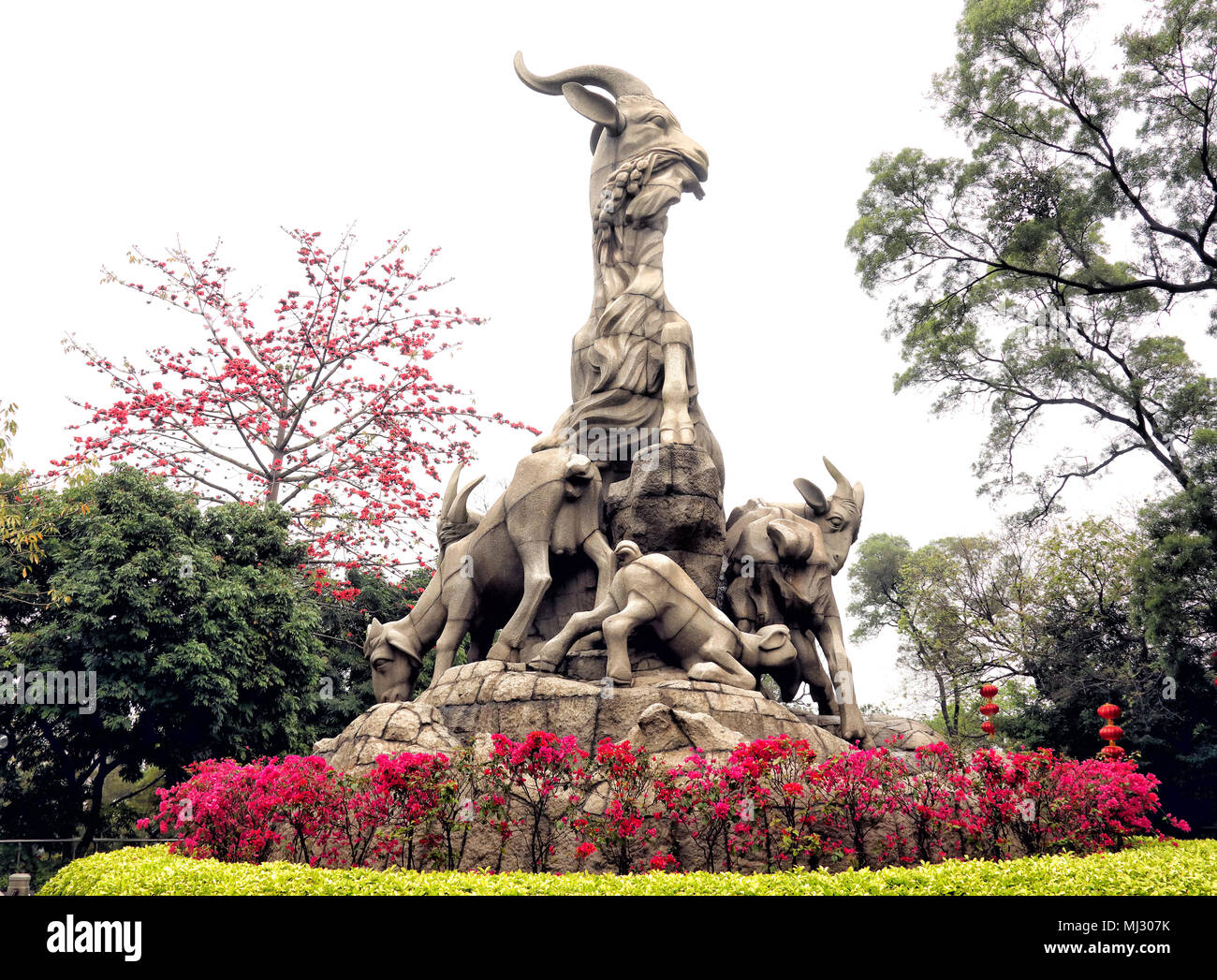 Guangzhou yuexiu park wuyang statue in guangdong province Stock Photo ...