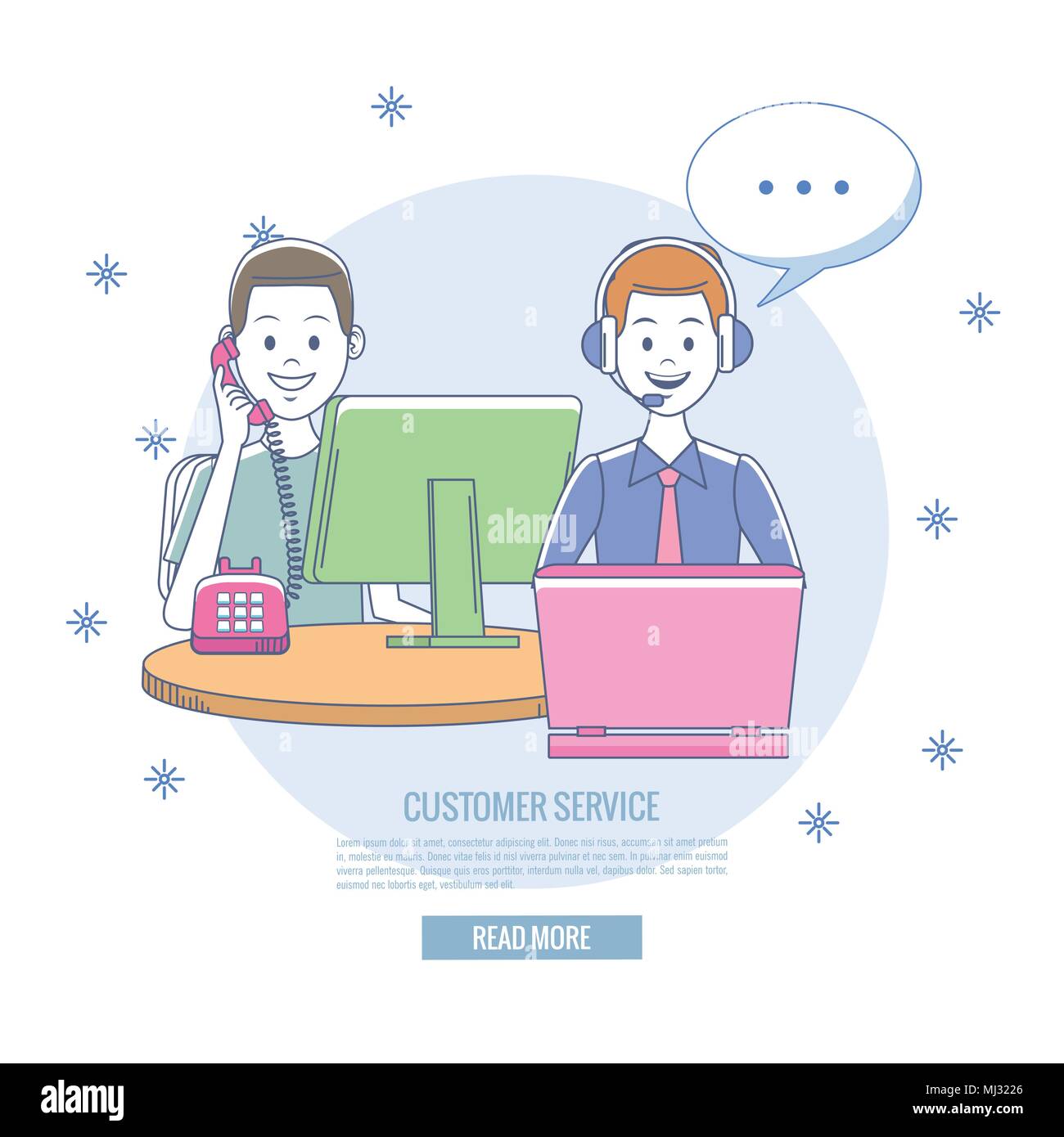 Customer service banner Stock Vector Image & Art - Alamy