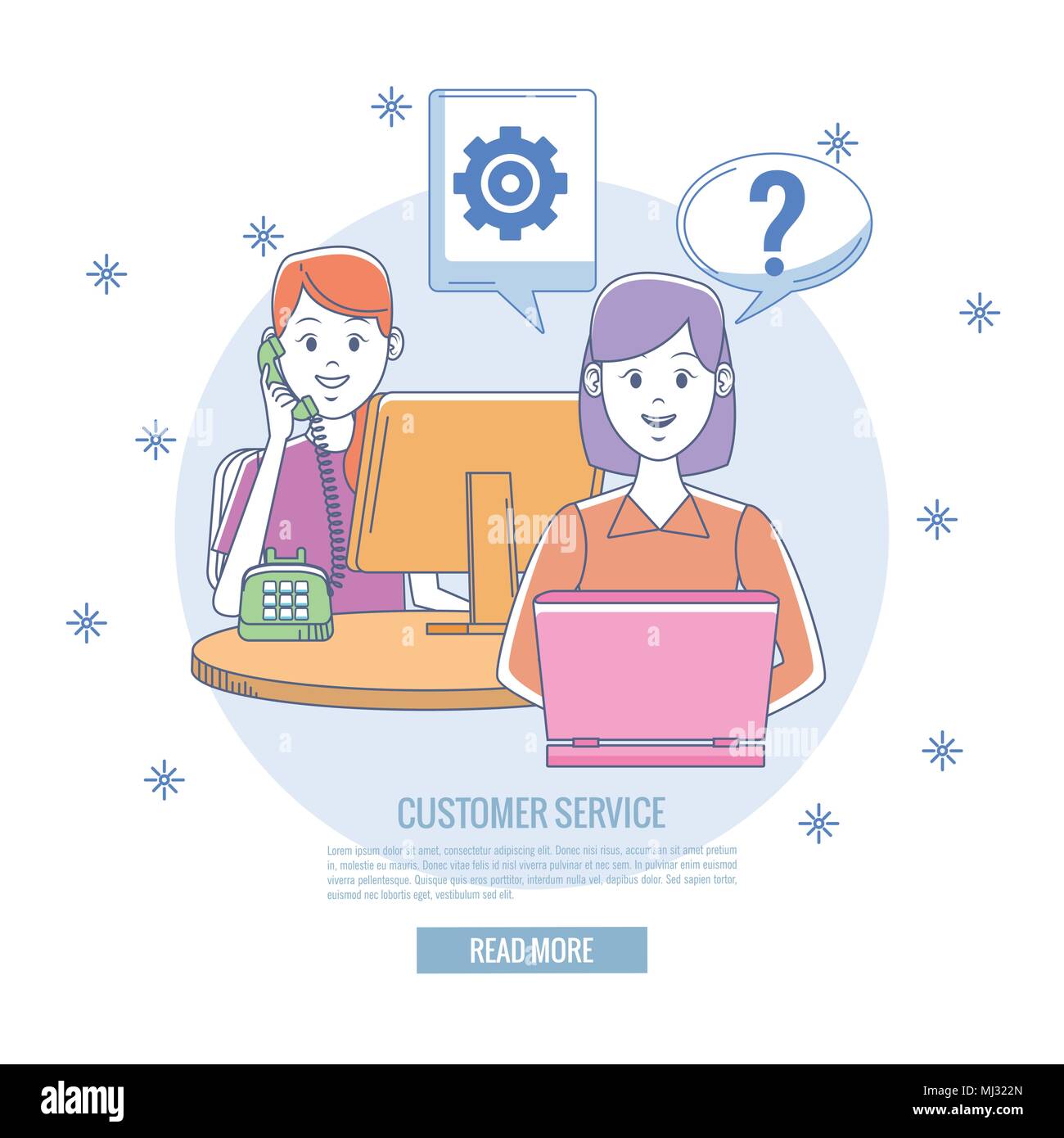 Customer service banner Stock Vector Image & Art - Alamy