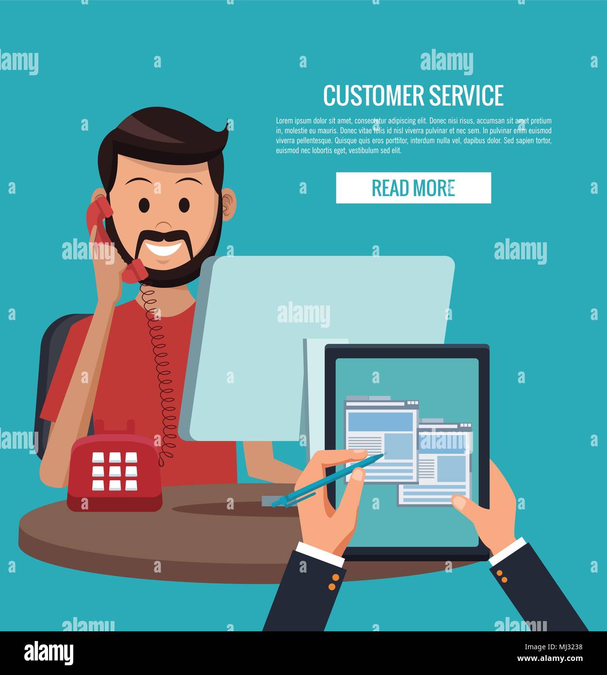 Customer service banner Stock Vector Image & Art - Alamy