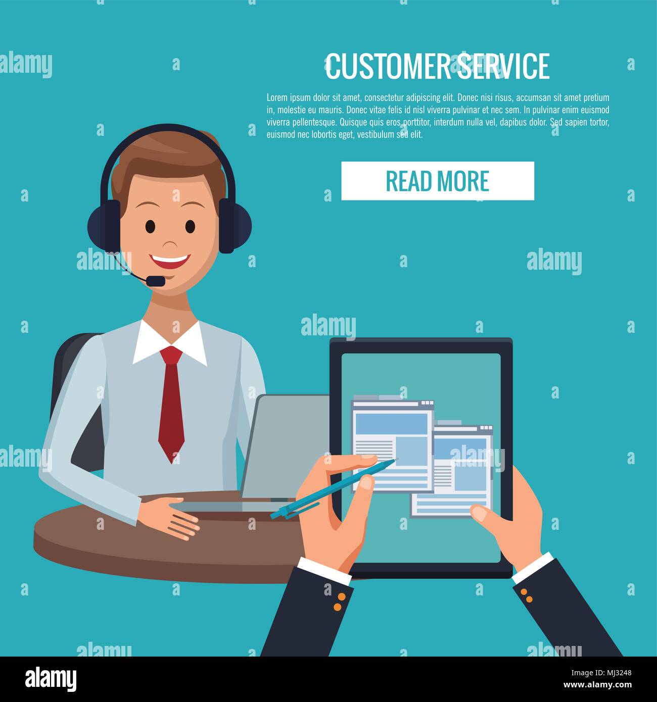 Customer service banner Stock Vector Image & Art - Alamy