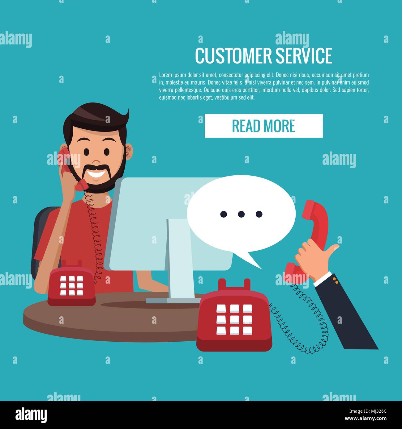 Customer service banner Stock Vector Image & Art - Alamy